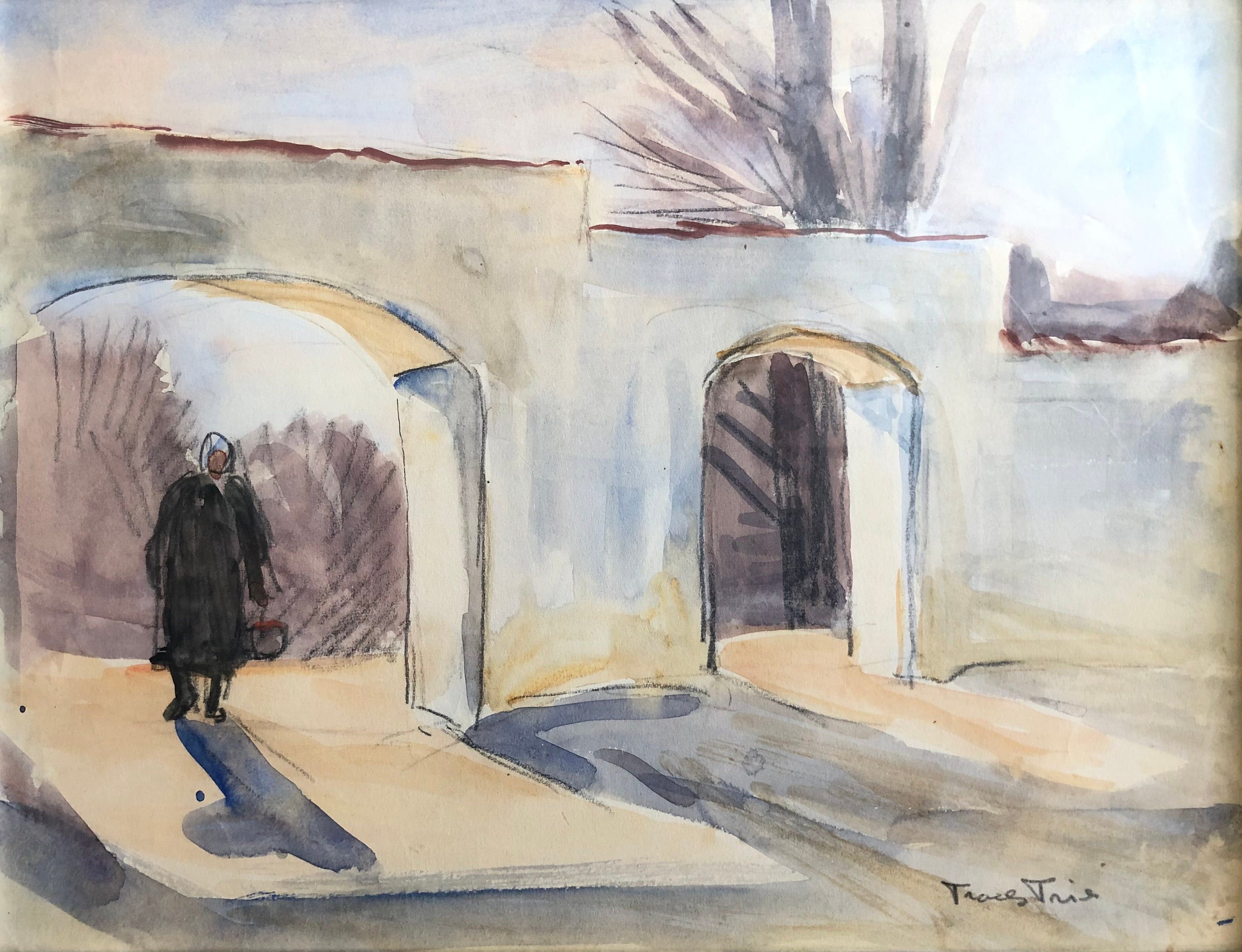 Troels Trier 1879-1962 Watercolor Original Danish Art From the Early ...