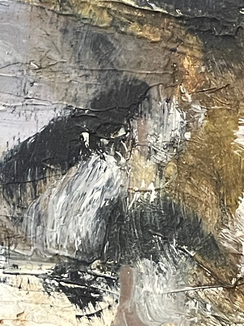 Original Vintage Abstract Oil Painting From 1977 by Danish Artist Frank ... Original Vintage Abstract Oil Painting From 1977 by Danish Artist Frank ...