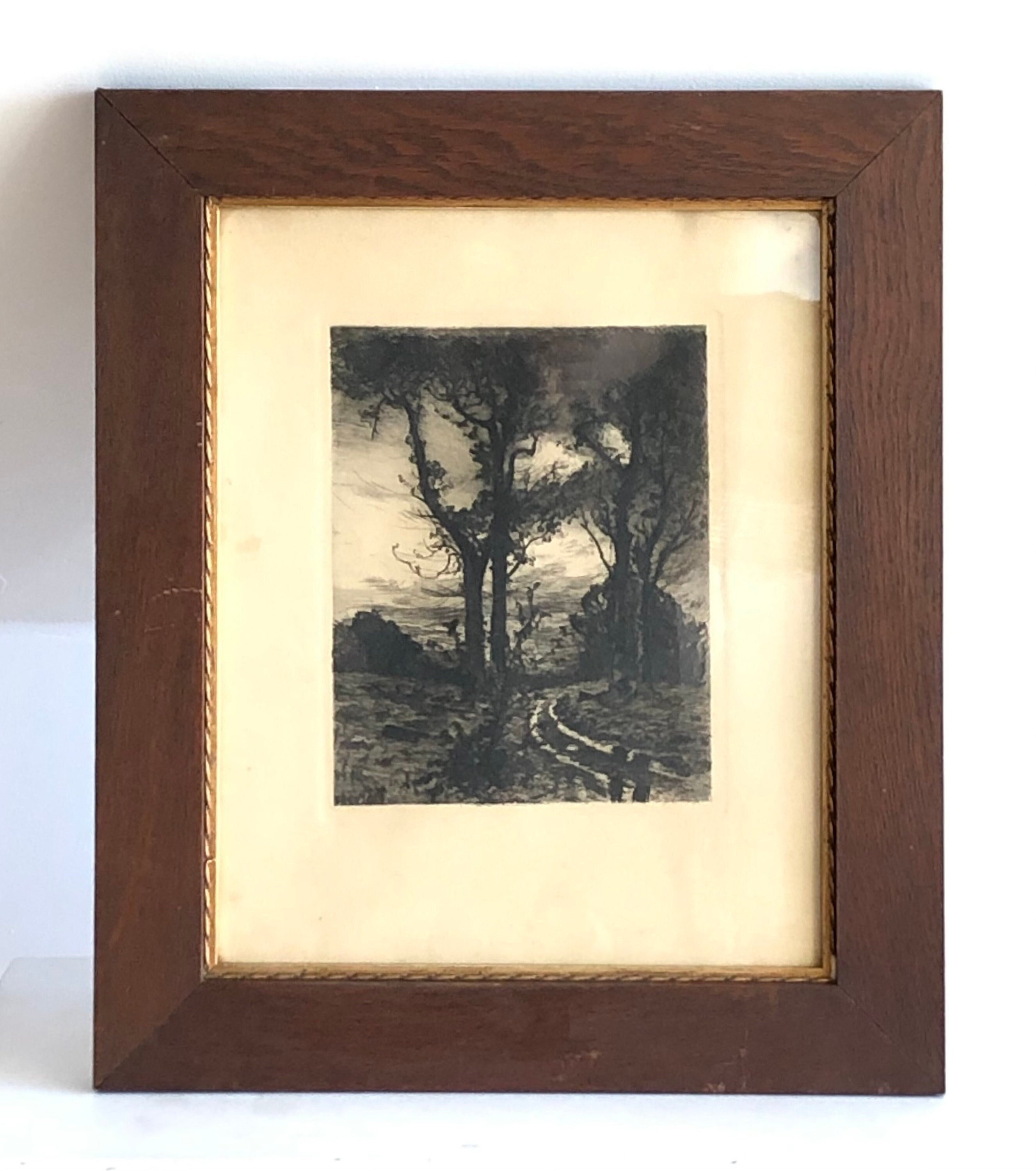 Original Danish Antique Etching From 1899 With Beautiful Nature Motive ...
