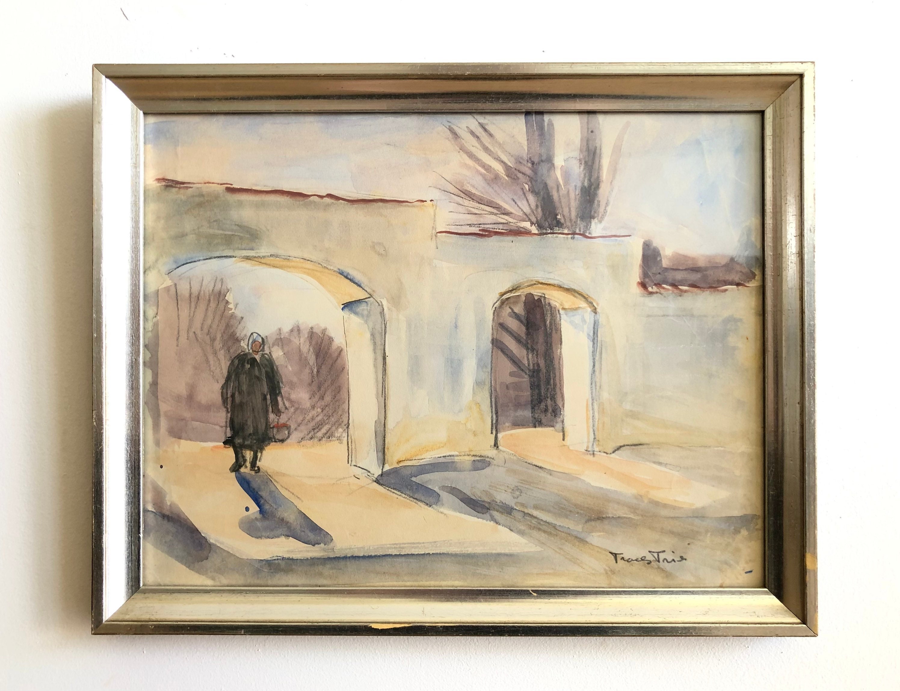 Troels Trier 1879-1962 Watercolor Original Danish Art From the Early ...