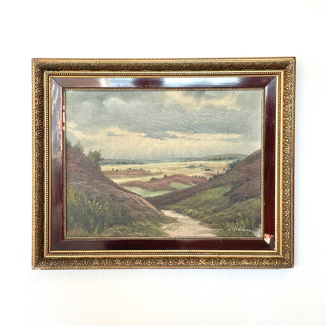 Early 20th Century Danish Antique Signed Oil Painting With Nature ...