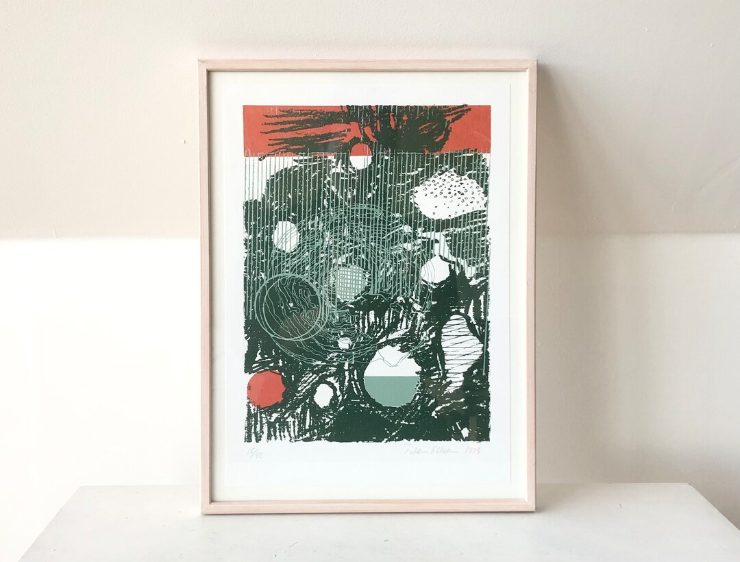 Danish Vintage Abstract Postmodern Litograph From 1999 by Renowned ...