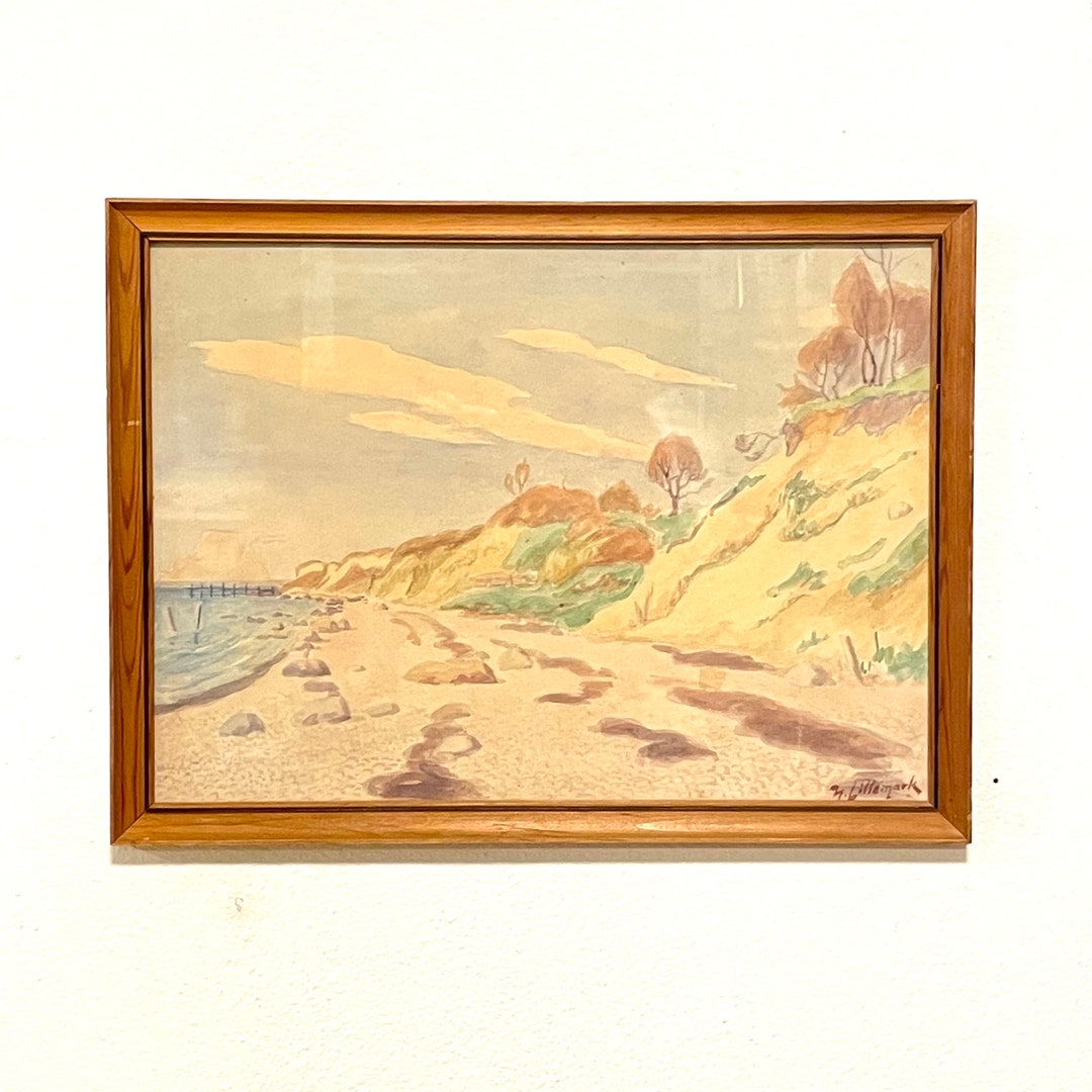 Original Danish Vintage Watercolour Drawing From the 1940s by Hans ...