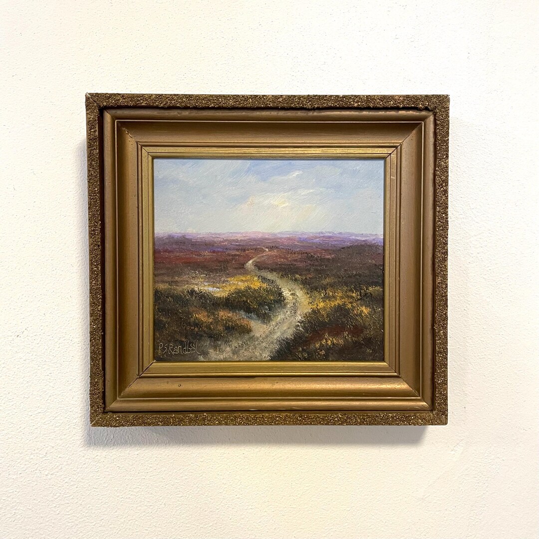 Beautiful Danish Vintage Oil Painting With Landscape Motive of a Path ...