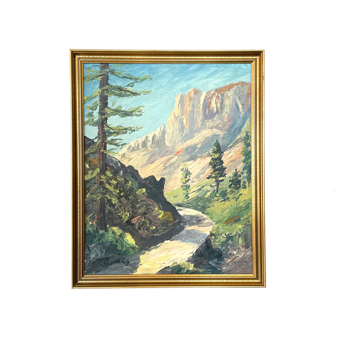 Beautiful Mid Century Danish Vintage Oil Painting With Naturalistic ...