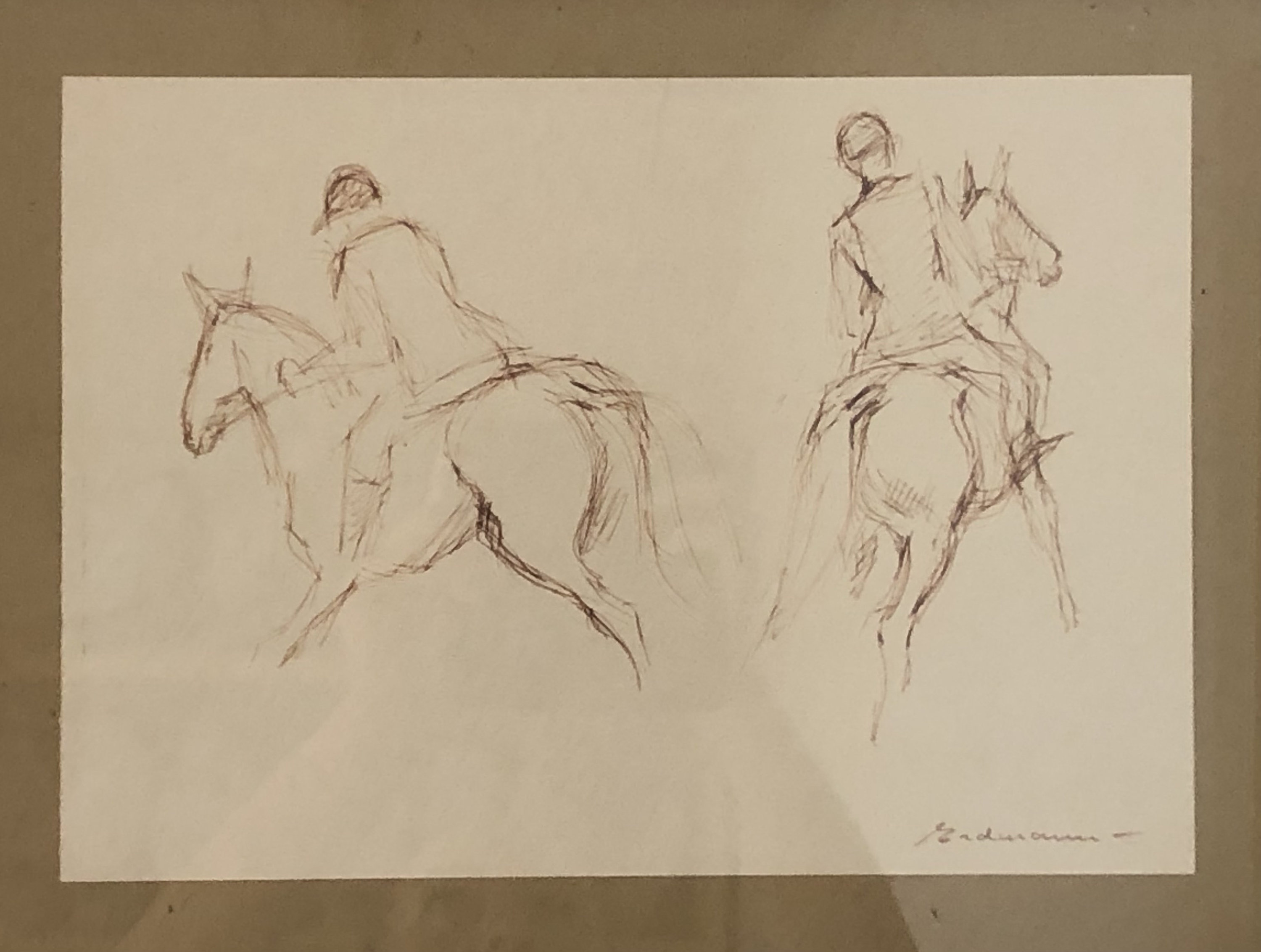 Original Danish Vintage Sketch Drawing on Paper by Esther - Etsy