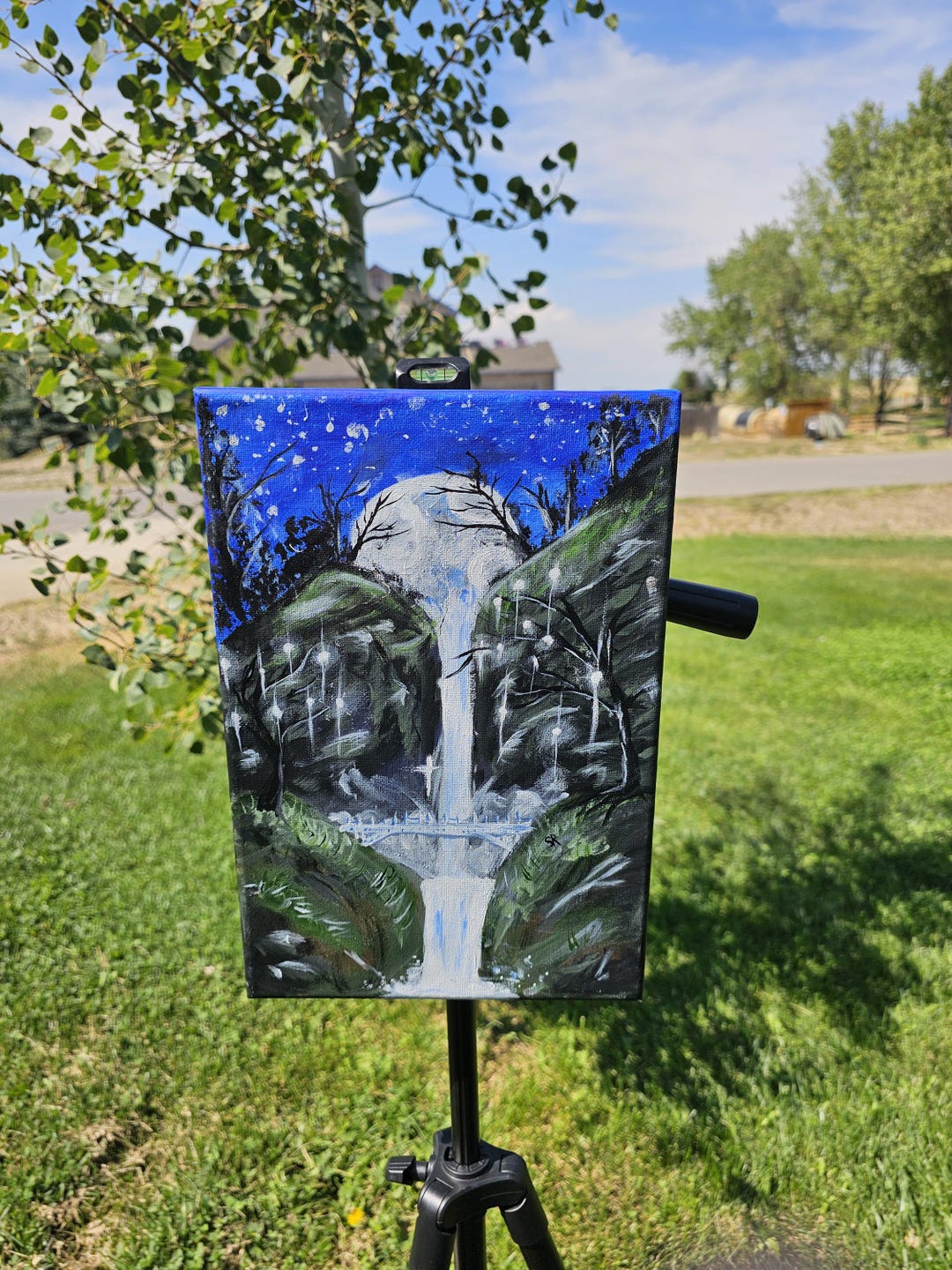 Fantasy Moon Waterfall Original Painting - Etsy