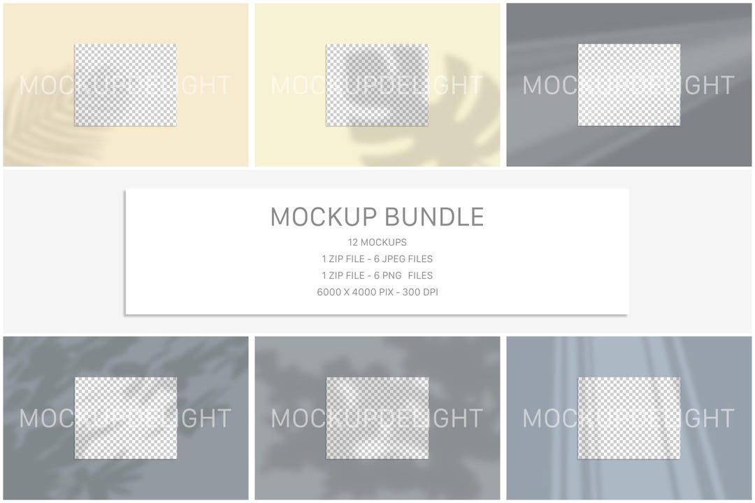Blank Paper Mockup Bundle, Blank Sheet Mockup 5x4, Plant Shadows and ...