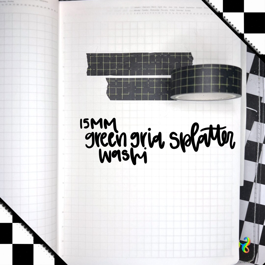 OOPS Green Grid Splatter Washi - Etsy