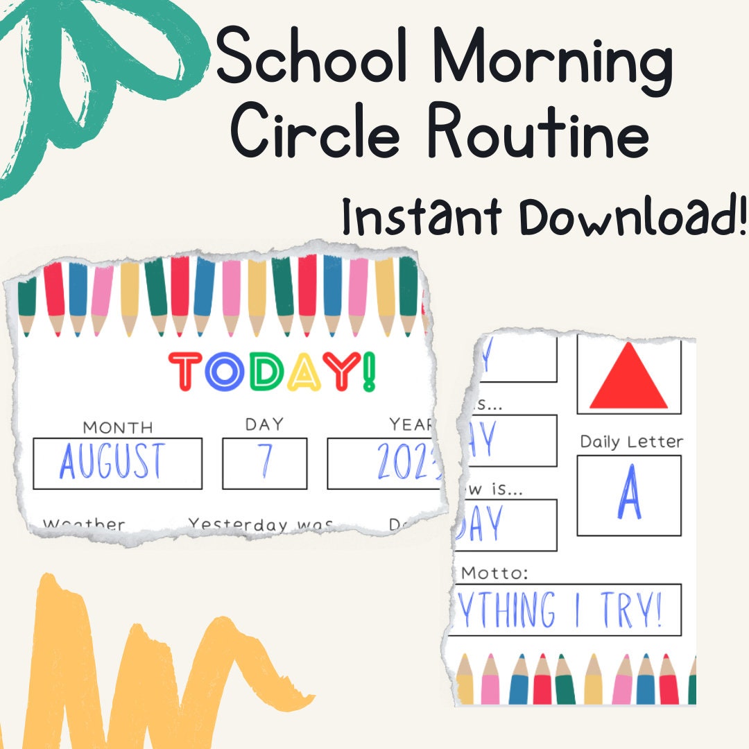 Interactive Circle Time Printable Daily Date, Season, Letter, Shape ...