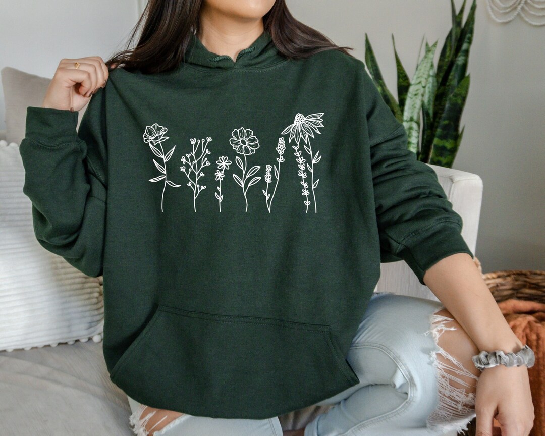 Flower Sweatshirt, Flower Hoodie, Women Hoodie, Sweatshirts Hoodies ...