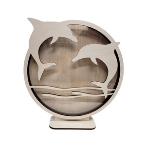 Dolphin Shadow Box for Agates, Beach Glass, Crystals, Shark Teeth, Etc ...