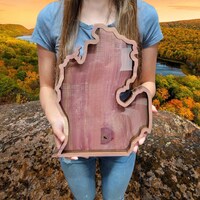 Walnut Michigan UP Shadow Box Lake Superior Agate Display Upper ...