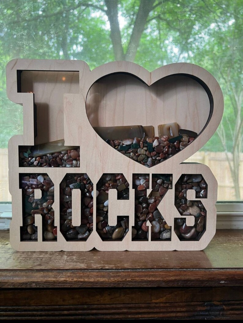 I Love Rocks Shadow Box for Rocks Lake Superior Agates - Etsy