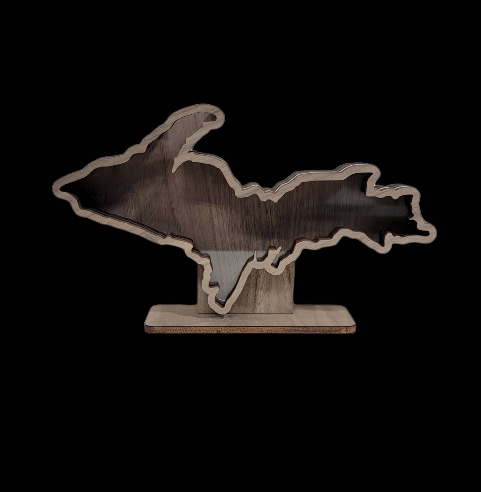 Walnut Michigan UP Shadow Box Lake Superior Agate Display Upper ...