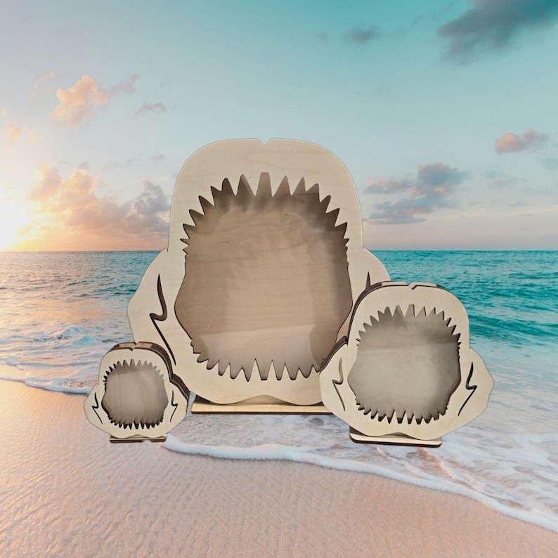 Shark Jaw Shadow Box: Shark Teeth Display - Etsy
