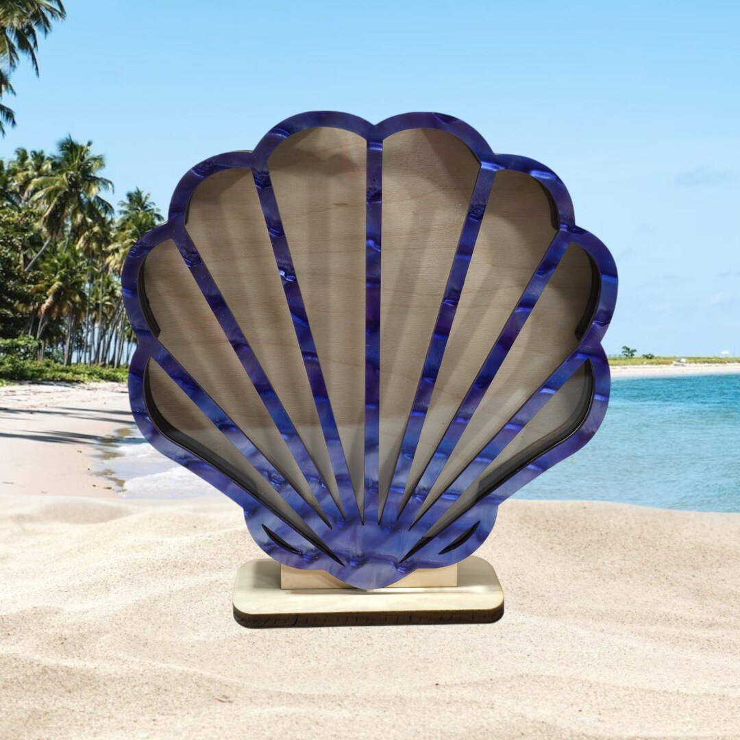 Seashell With Dark Purple Mermaid Scales for Your Seashells, Sea Glass ...