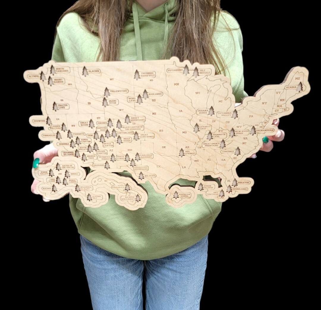 National Park Travel Map wall Hanger USA Travel Map Explore the ...