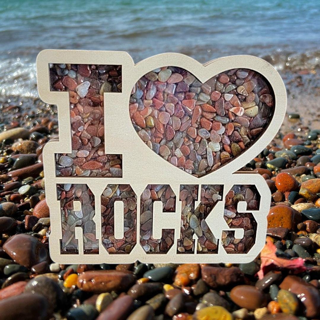 I Love Rocks Shadow Box for Rocks, Lake Superior Agates, Agates, Beach ...