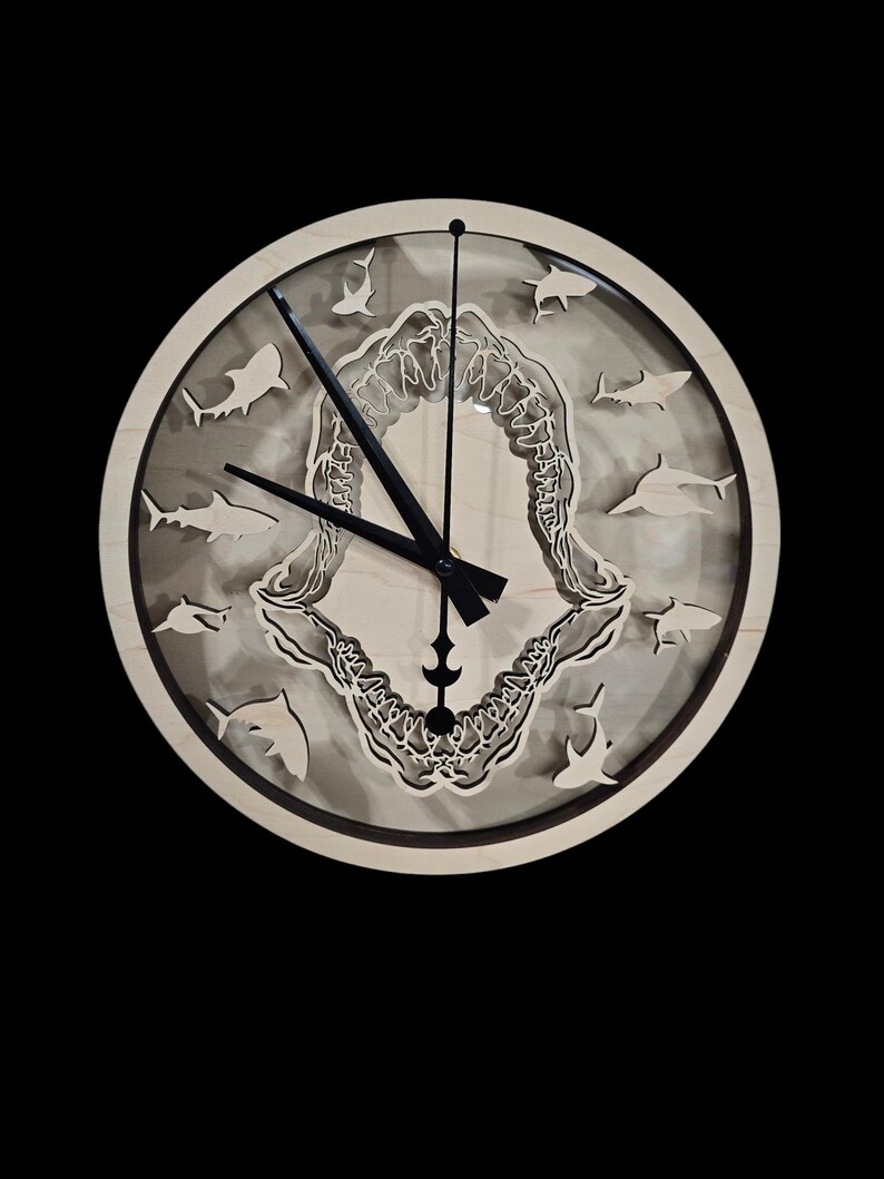 Shark Teeth Shadow Box Clock: "shark Jaws" Display - Etsy