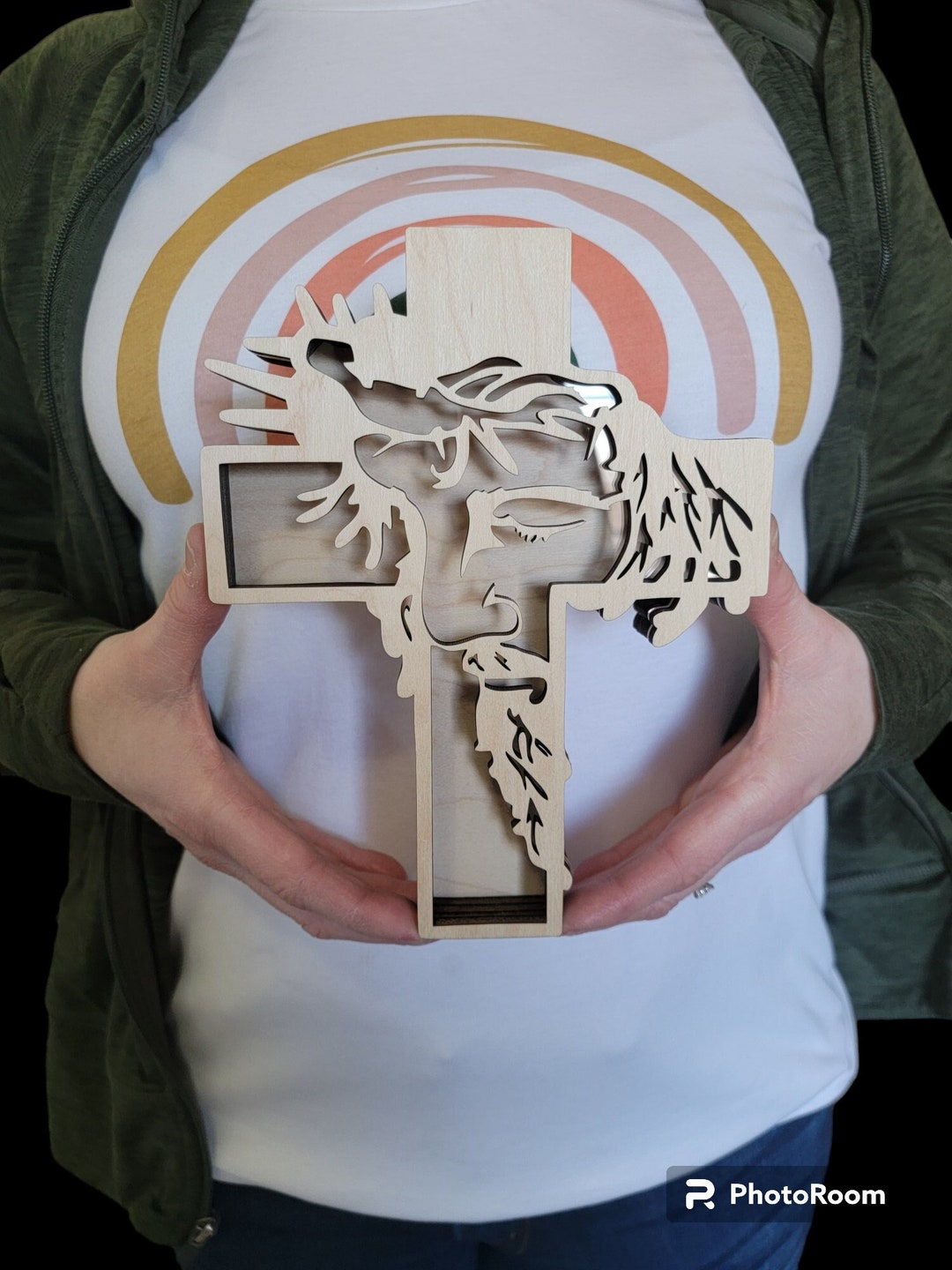 Cross Shadow Box for Your Agates, Beach Glass, Rocks, Crystals, Shark ...