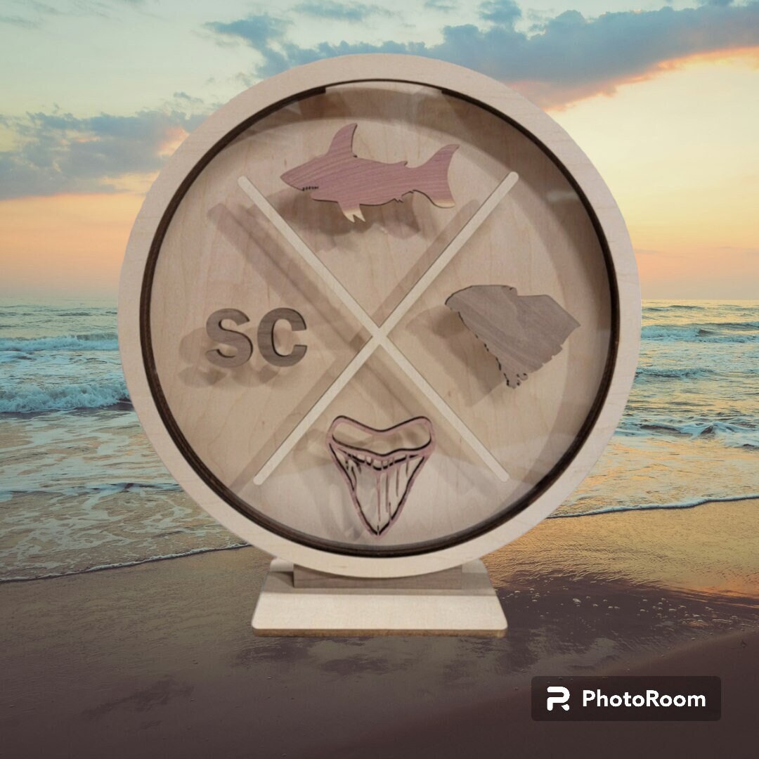 Shark Teeth "south Carolina" Shadow Box! Perfect Way to Display Your ...