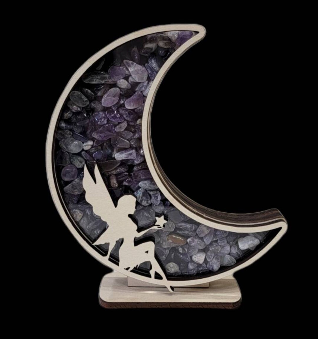Moon and Fairy Shadow Box for Crystals, Rocks, Agates Etc. - Etsy