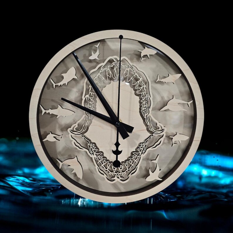 Shark Teeth Shadow Box Clock: "shark Jaws" Display - Etsy