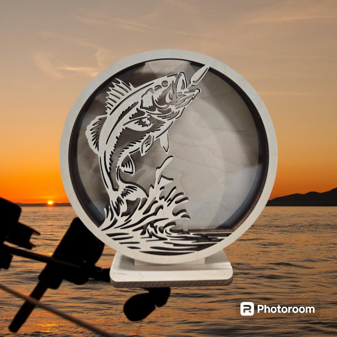 Bass Fish Shadow Box for Your Lake Superior Agates, Rocks, Beach Glass ...