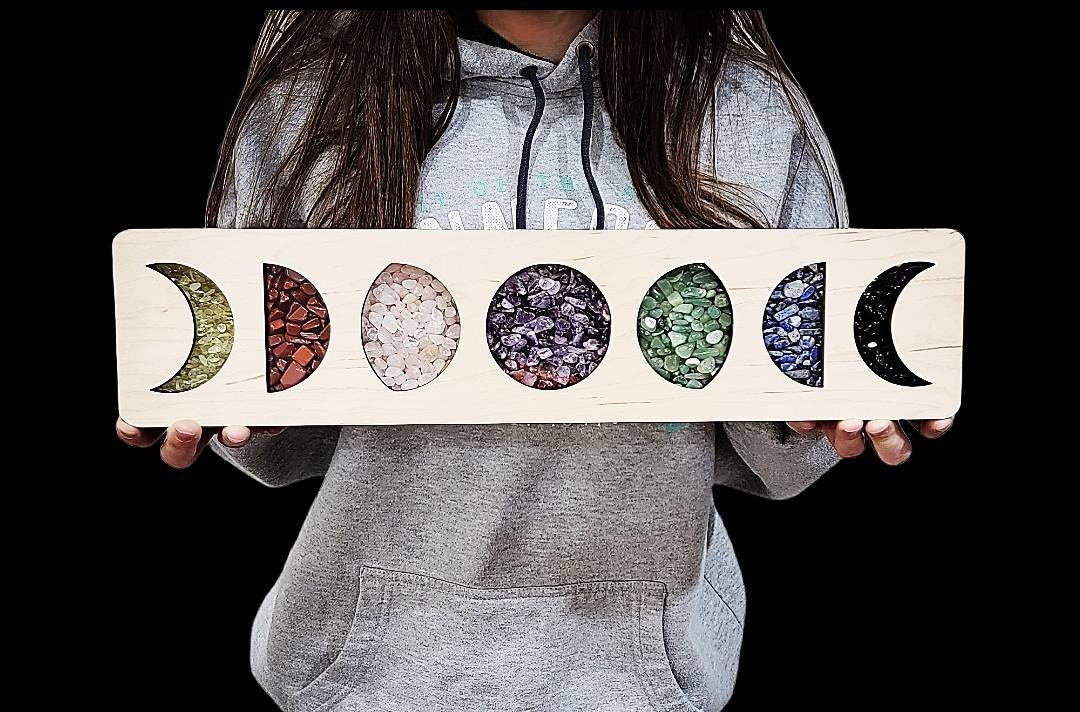 Moon Phase Shadow Box for Your Crystals, Rocks, Lake Superior Agates ...