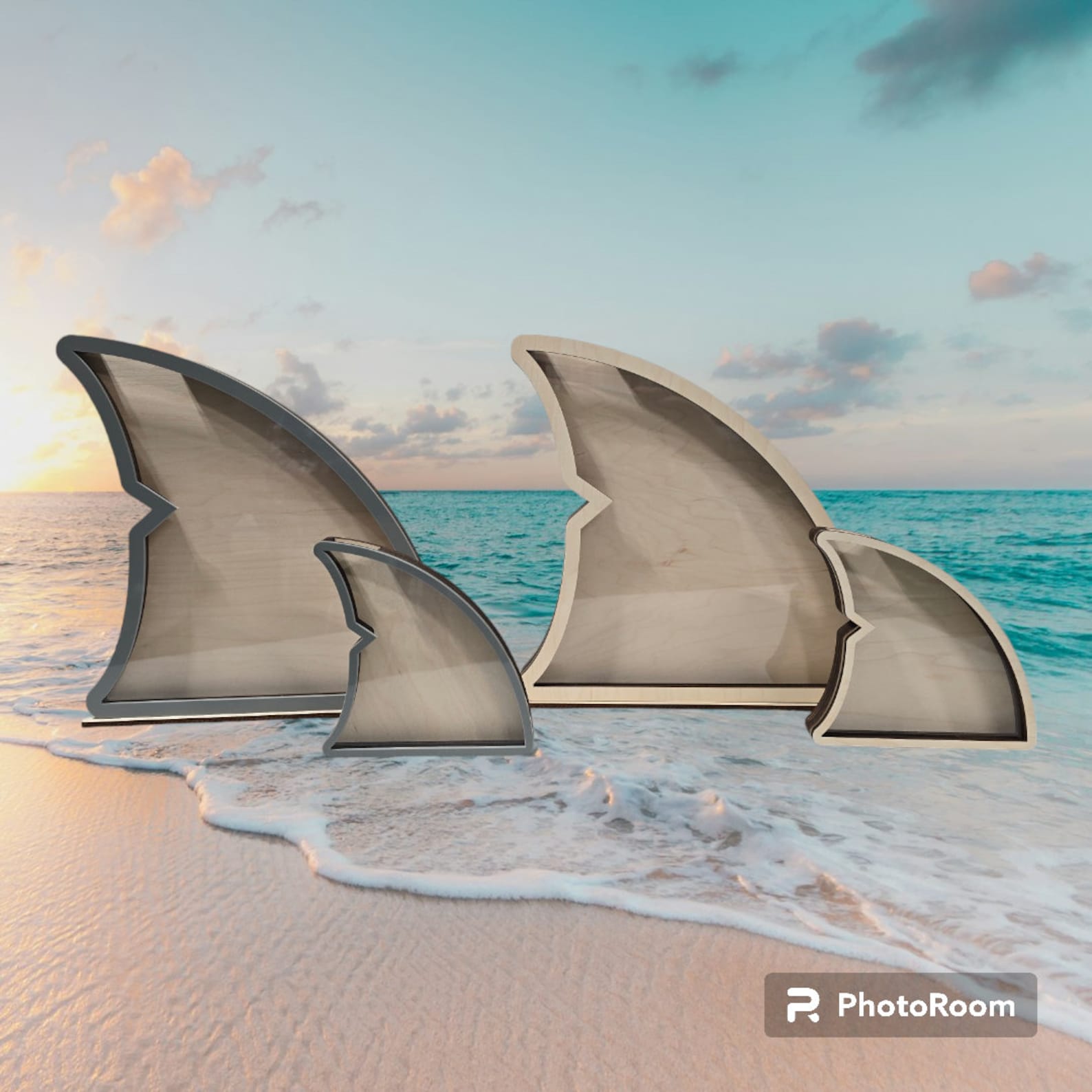 Shark Fin Shadow Box: Beach Keepsake Display for Shark Teeth | Sea ...