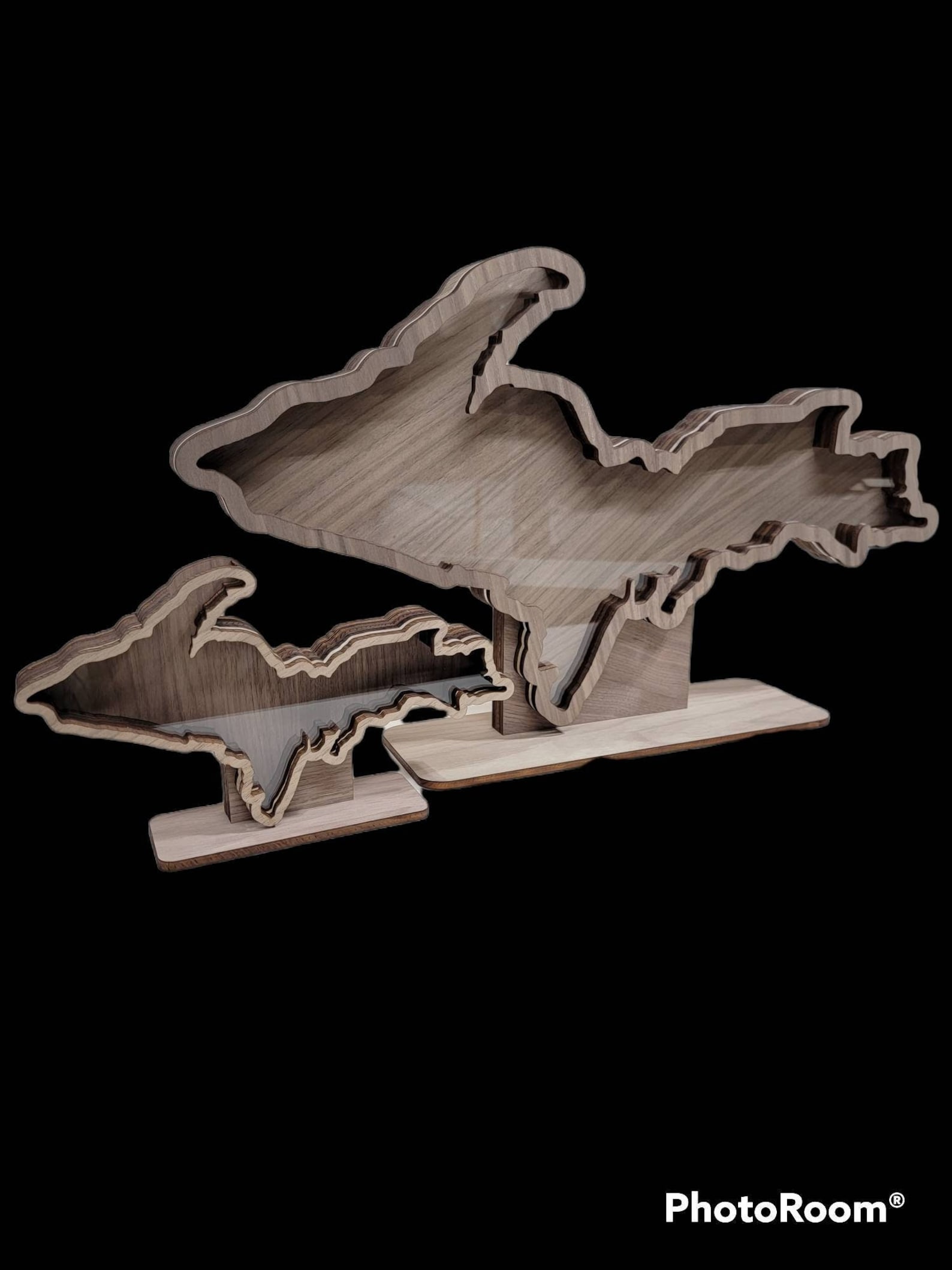 Walnut Michigan UP Shadow Box Lake Superior Agate Display Upper ...
