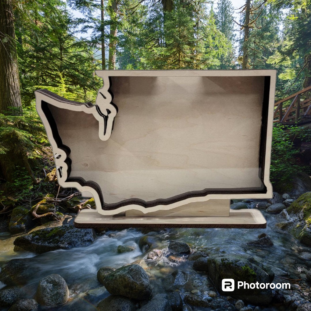 Washington Shadow Box: Display Case for Rocks, Agates, Sea Glass - Etsy