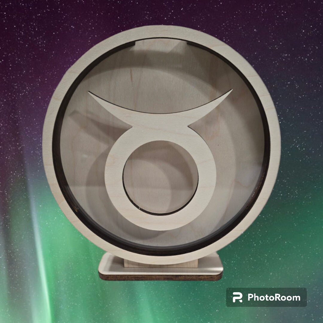 Zodiac Taurus Shadow Box for Your Agates, Crystals, Sea Glass, Shark ...