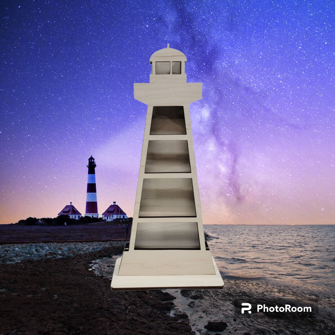 Lighthouse Shadow Box for Lake Superior Agates, Beach Glass, Shark ...