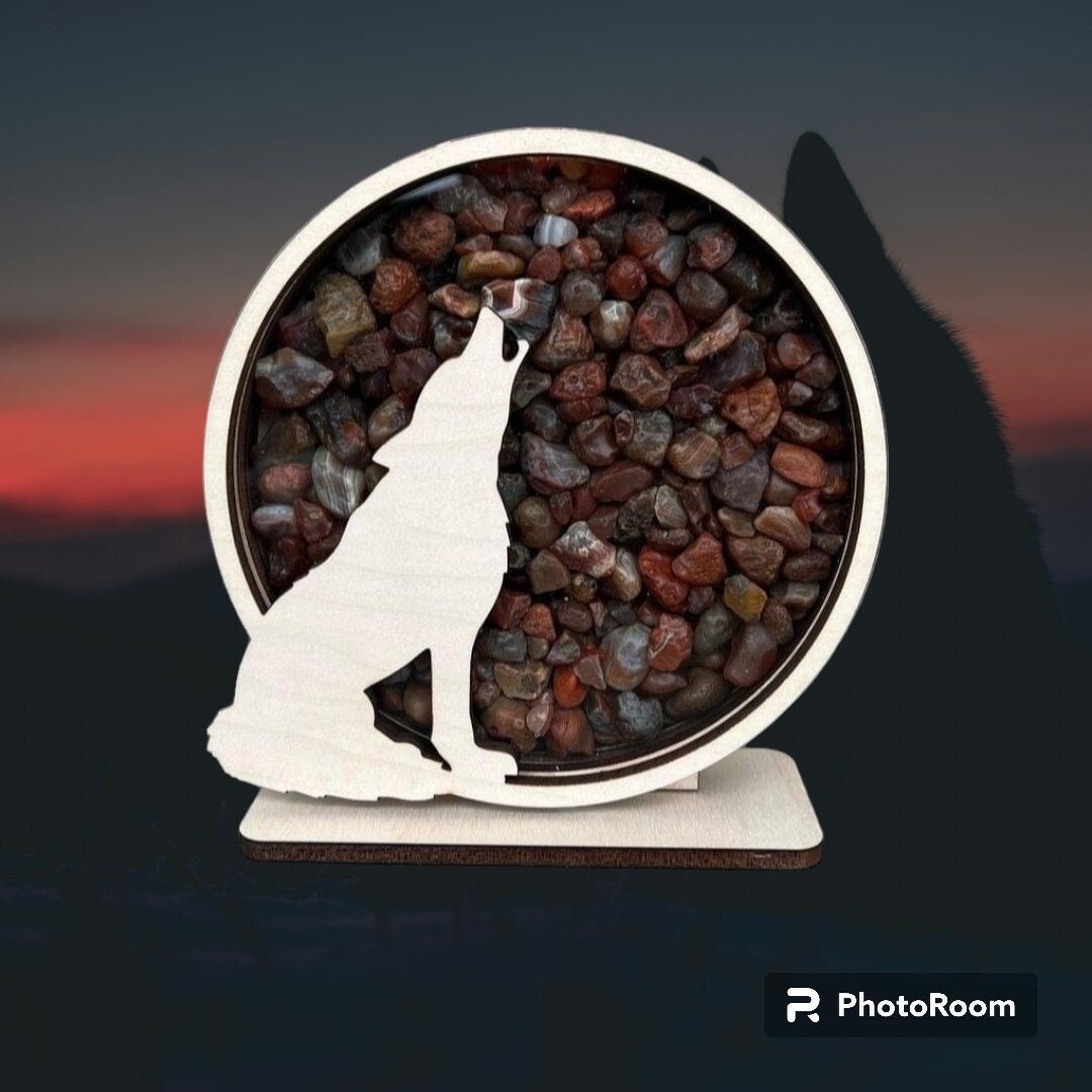 Wolf Shadow Box for Your Lake Superior Agates, Beach Glass, Sea Glass ...