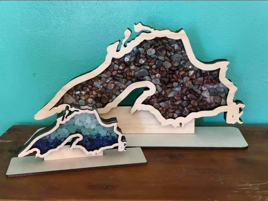 Home & Living beach glass etc. Mille Lacs lake shadow box for Lake ...