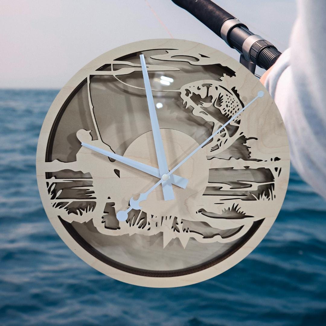 Fishing Shadow Box Clock for Your Lake Superior Agates, Sea Glass ...