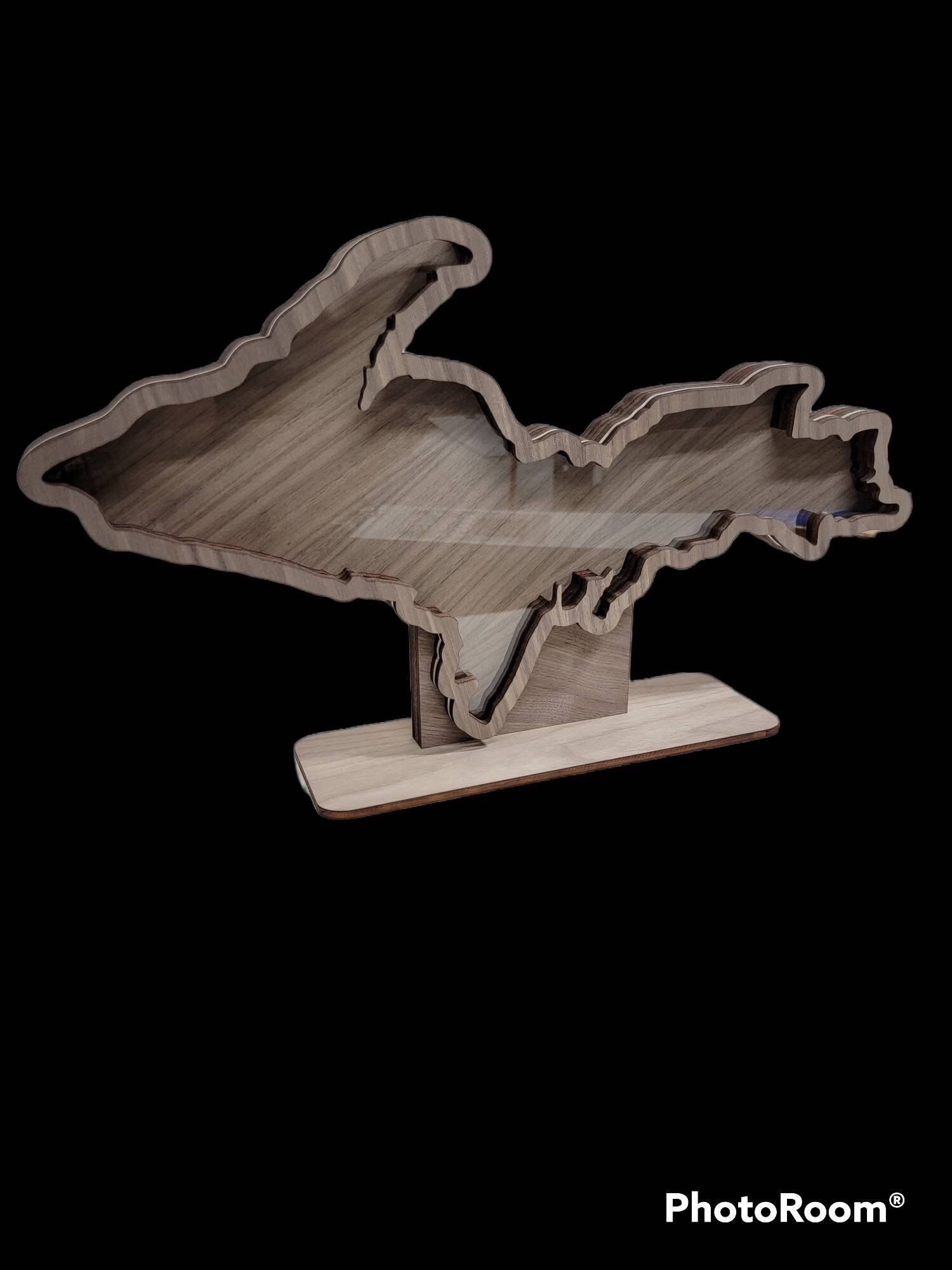 Walnut UP Upper Peninsula of Michigan Shadow Box for Lake - Etsy
