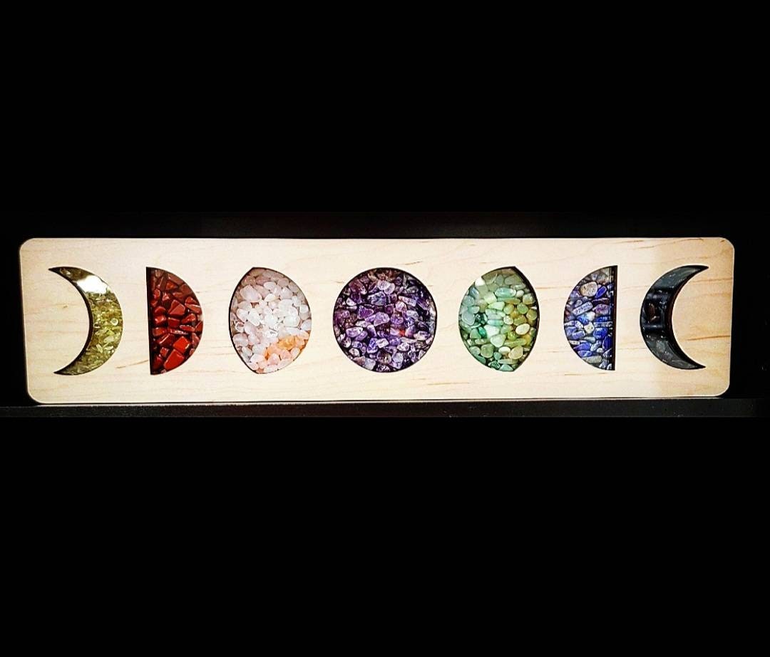 Moon Phase Shadow Box for Your Crystals Rocks Lake Superior - Etsy