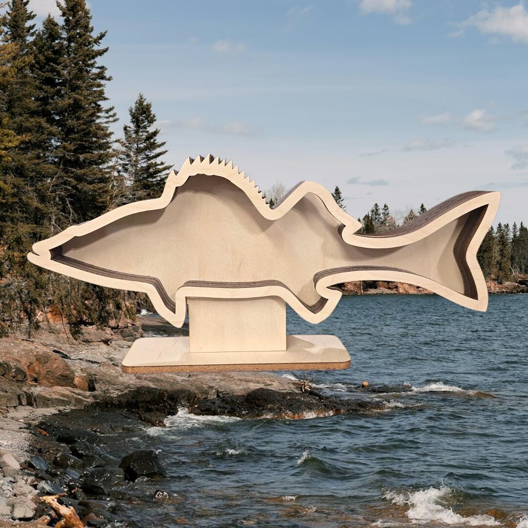 Walleye Shadow Box for Lake Superior Agates | Sea Glass | Rocks, Etc ...