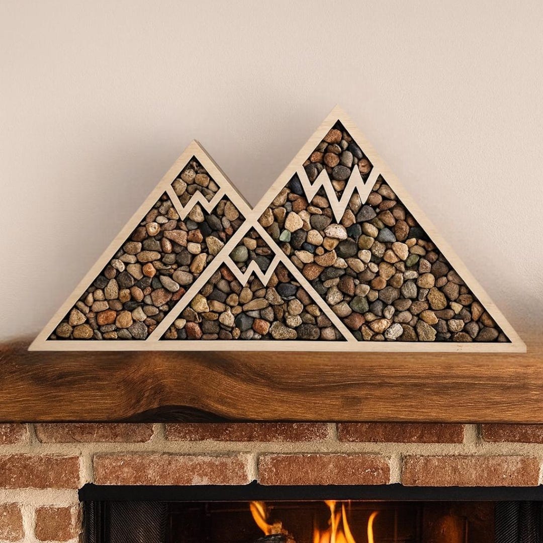 Mountain Peaks Shadow Box LARGE SIZE for Agates, Sea Glass, Rocks Etc ...