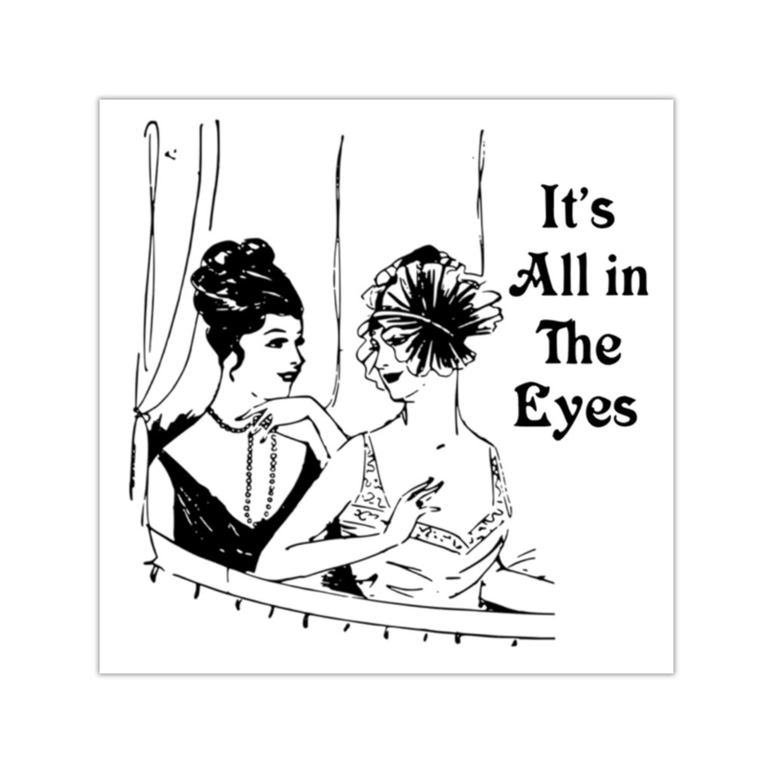 The Eyes 1800s Mid Century Vintage Art Vinyl Sticker, Lesbian, Bisexual ...