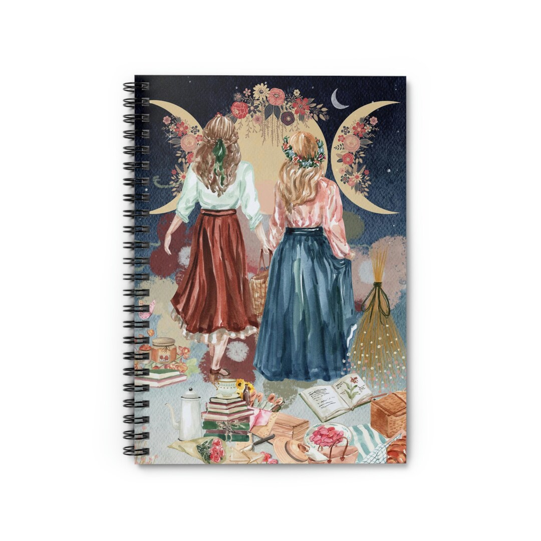 Cottagecore Moons Wlw Vintage Art Spiral Notebook- Love is Love, Lgbtq ...