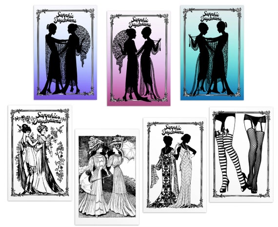 Elegant Wlw Vintage Art Print Postcards Set of 7 | Etsy UK