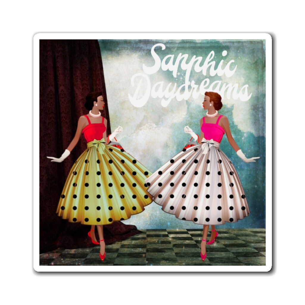 Lovely Wlw Vintage Art Magnet Love is Love, Lgbtq Gift, Lesbian Pride ...