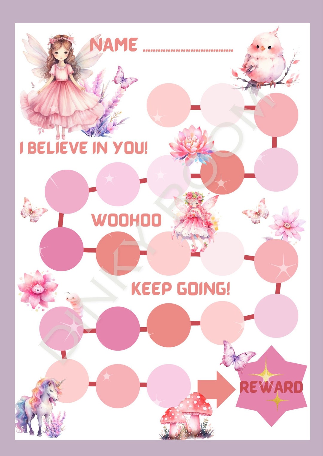 Printable Fairy Reward Chart for Children DIGITAL FILE Sticker Chart - Etsy