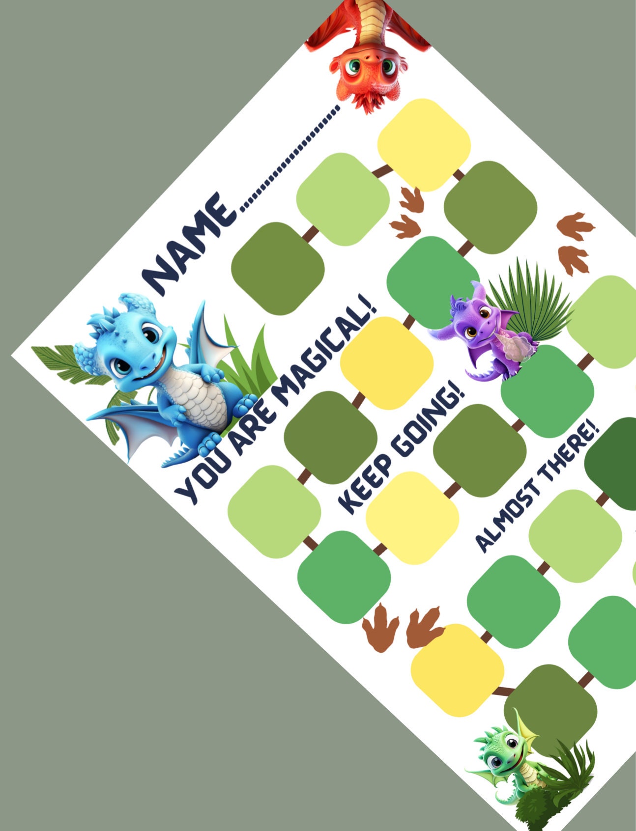 Printable Dragon Reward Chart for Children DIGITAL FILE Sticker Chart ...