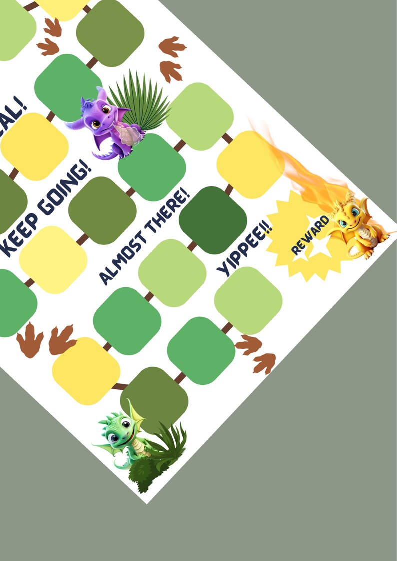 Printable Dragon Reward Chart for Children DIGITAL FILE Sticker Chart ...