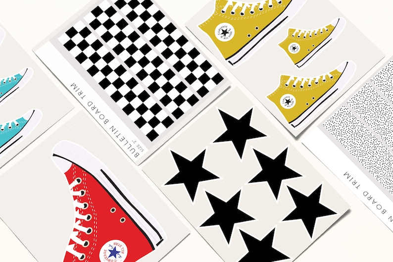 Chucks Bulletin Board Kit, Sneaker Classroom Decor | Checkered ...